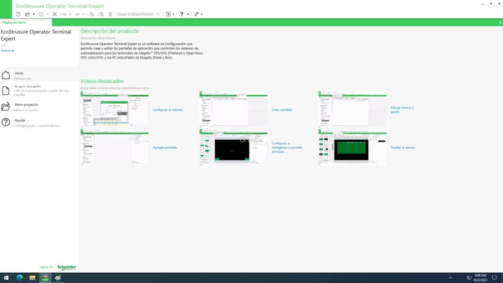 ECOSTRUXURE OPERATOR TERMINAL EXPERT V3.1 – AUTOMATIZACION Y CONTROL