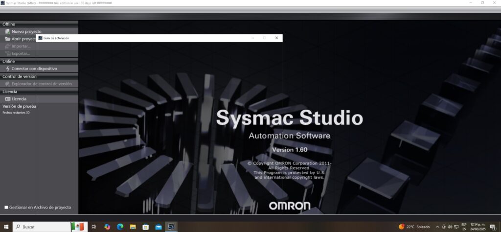 SYSMAC STUDIO 1.60 – AUTOMATIZACION Y CONTROL